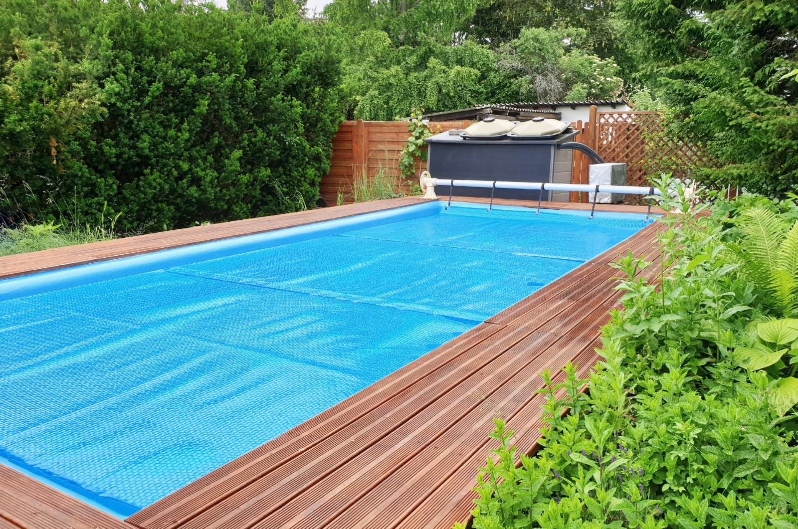 Solarplane für runde Pools Ø 5 m Poolplane in blau Schutz Sonne Wärme ...